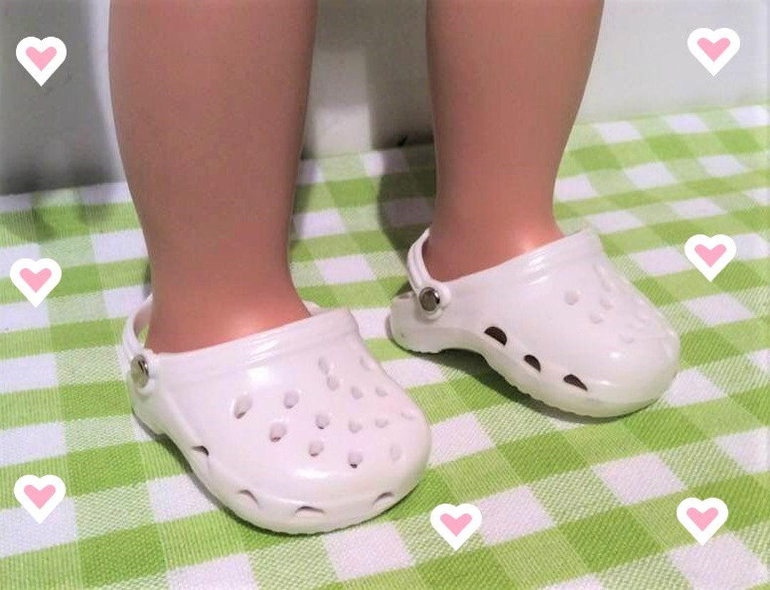 18 Inch Doll Shoes Little White Plastic Crocs Fits - Etsy