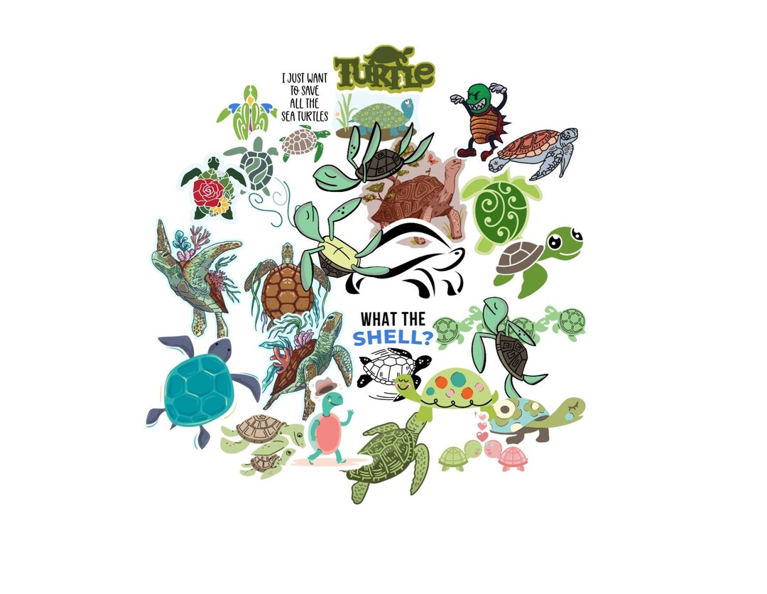 Cute Sea Turtle Stickers/decals - Etsy