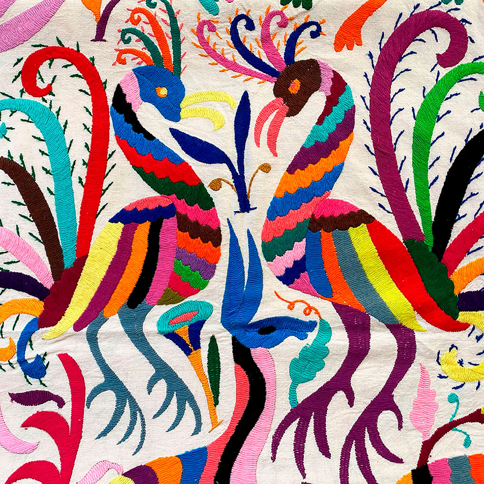 Multicolored tenango embroidered canvas | Etsy