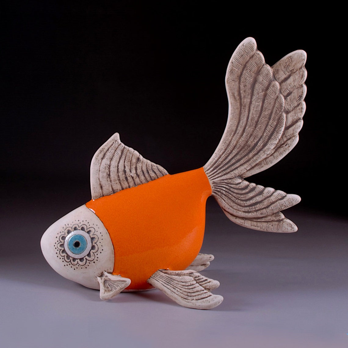 FISH FIGURINE Decorative Ceramic Fish Large Fish Figurine A | Etsy