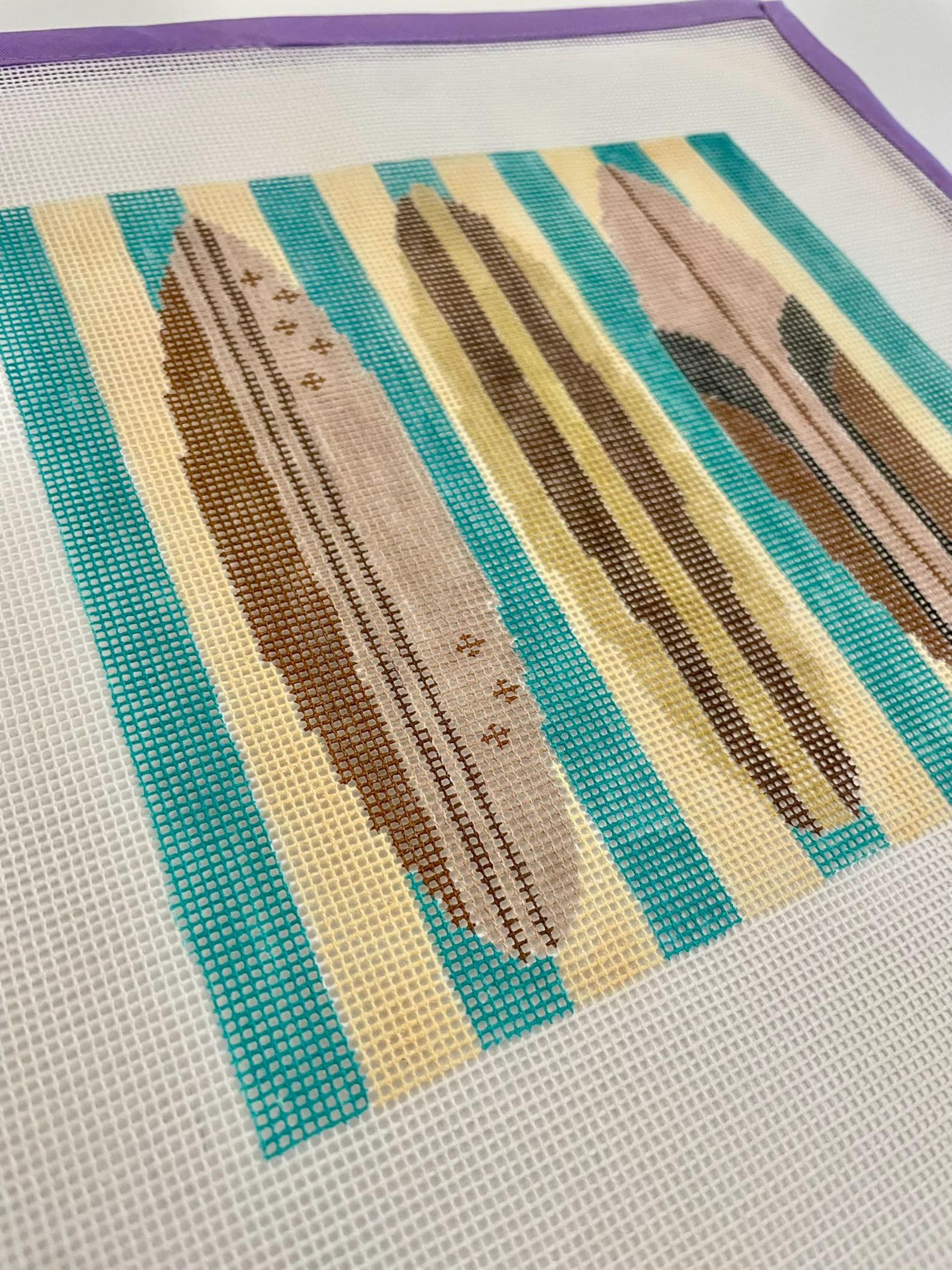 Surfboard Beach Needlepoint Canvas -- Hand-painted on 18 Mesh - Etsy