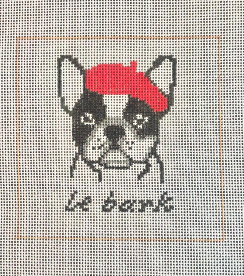 Dog Breed Pun Needlepoint Coaster Set: Hand-painted 18 Mesh, 4x4 ...