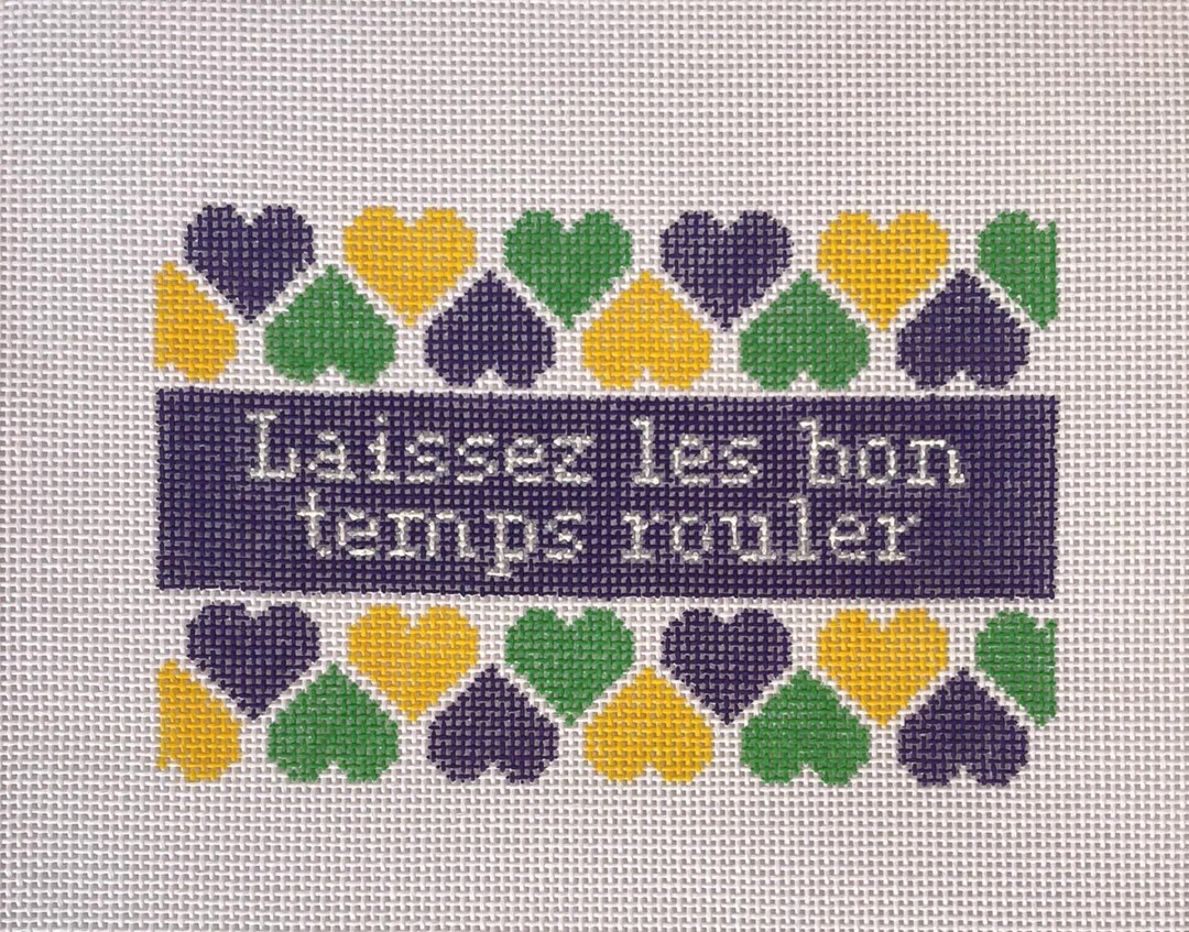 Laissez Les Bon Temps Roule” Mardi Gras Bag Insert – Needlepoint Canvas ...