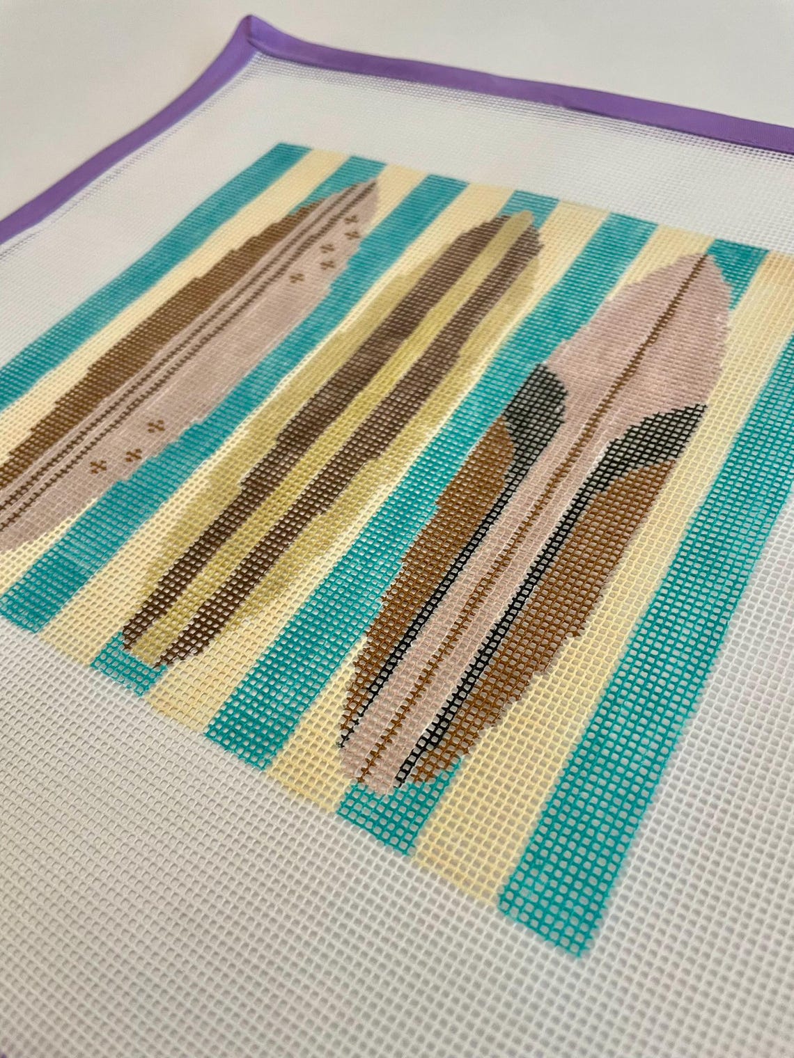 Surfboard Beach Needlepoint Canvas -- Hand-painted on 18 Mesh - Etsy