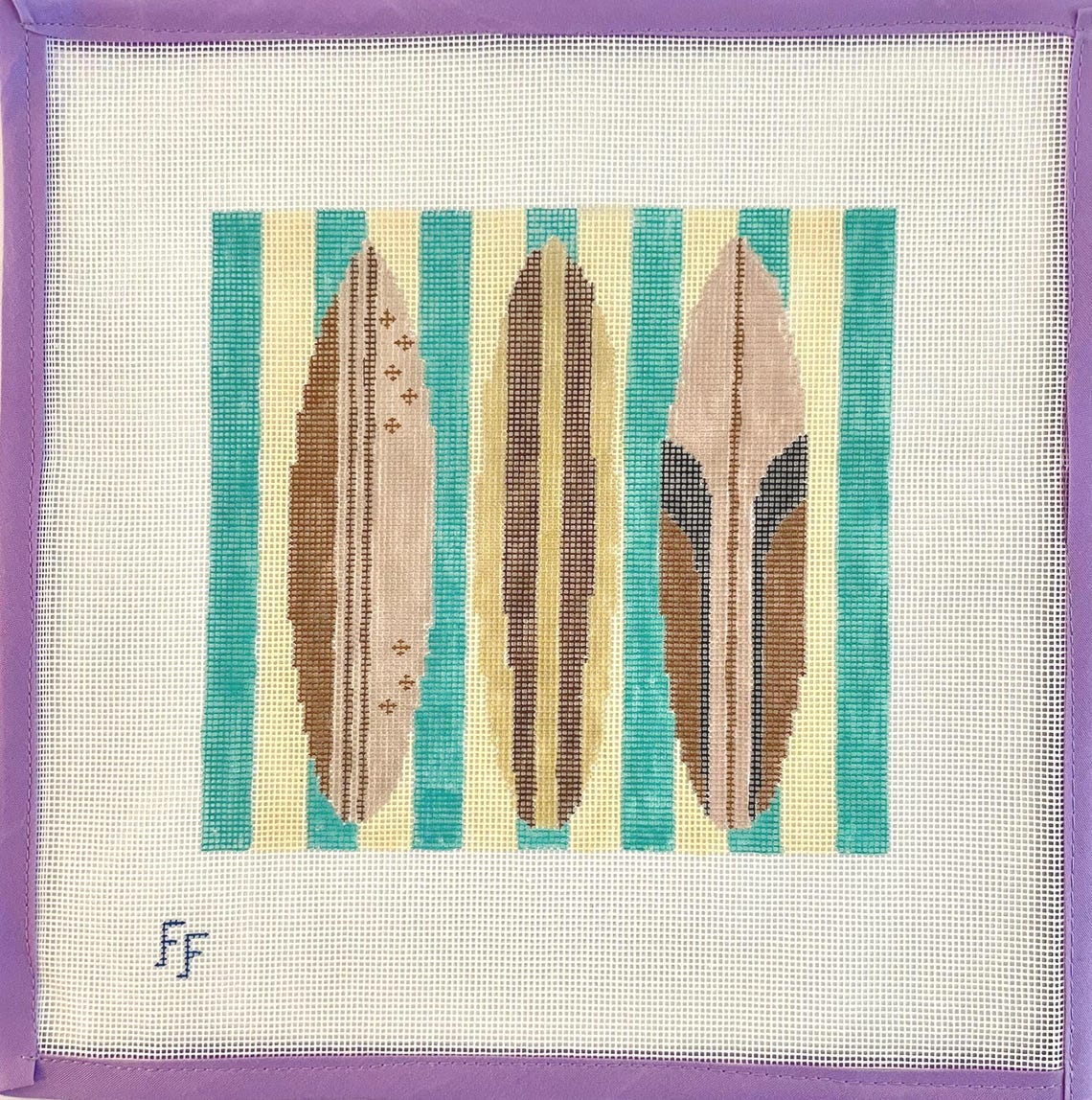 Surfboard Beach Needlepoint Canvas -- Hand-painted on 18 Mesh - Etsy