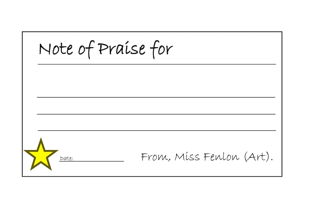 Note of Praise Card - Etsy