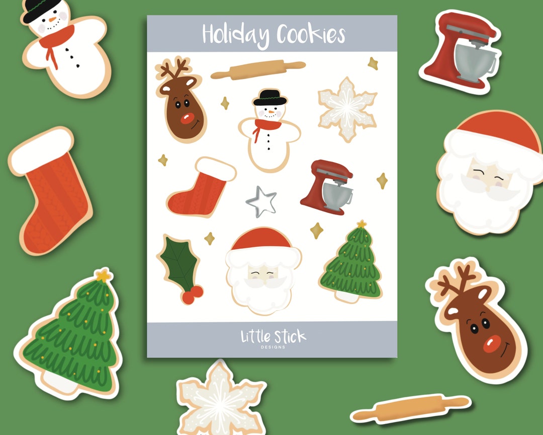 Holiday Cookie Sticker Sheet | Christmas Stickers | Sticker Sheets ...