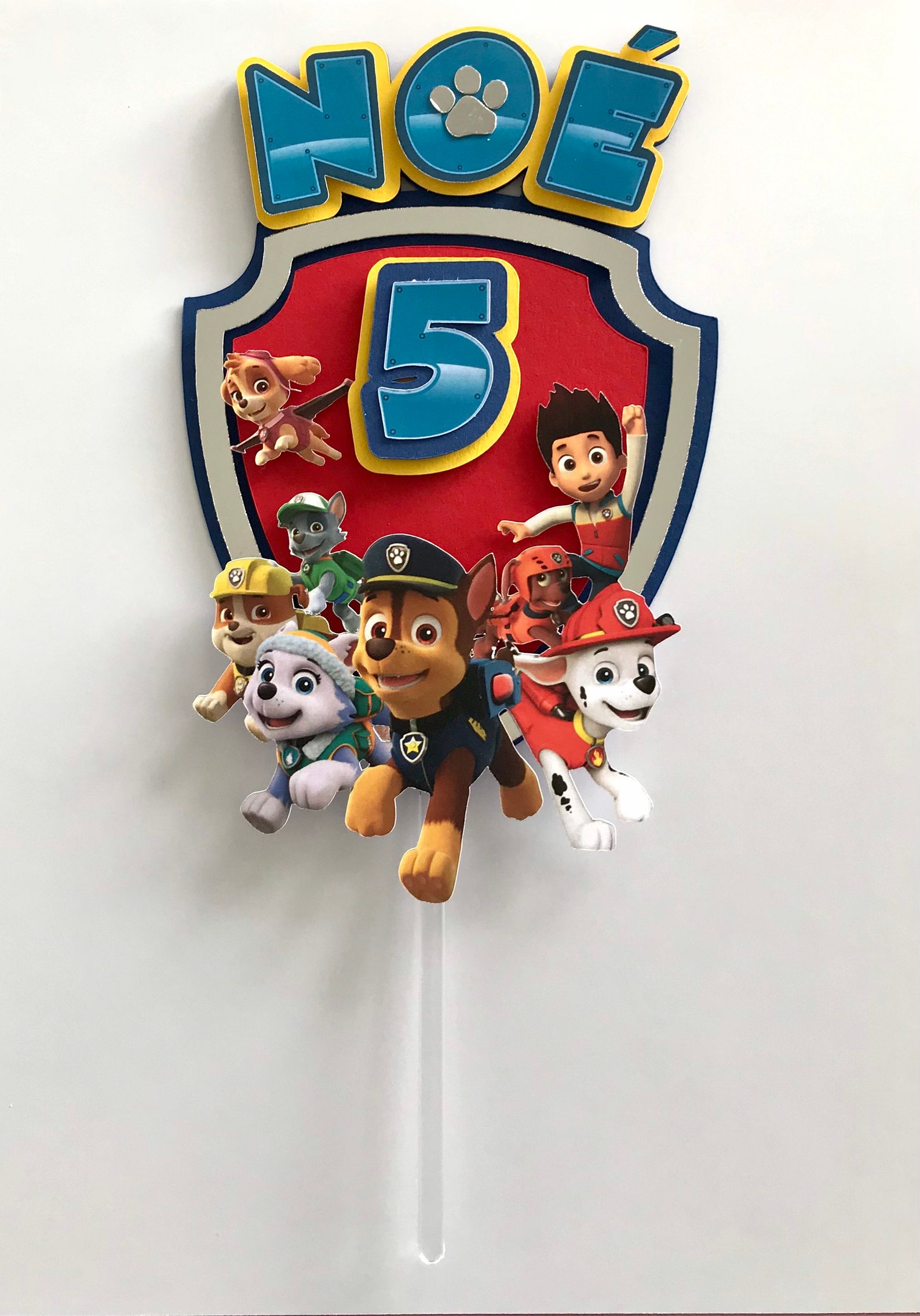 Pat Patrouille Theme Cake Topper Andor Customizable Banner Etsy Australia