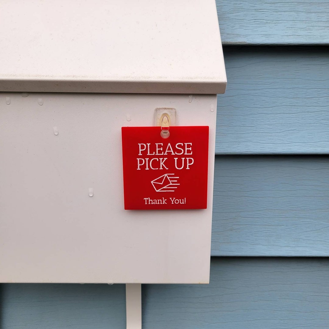 Sign: Please Pick up Outgoing Mail red Flag 3 X - Etsy