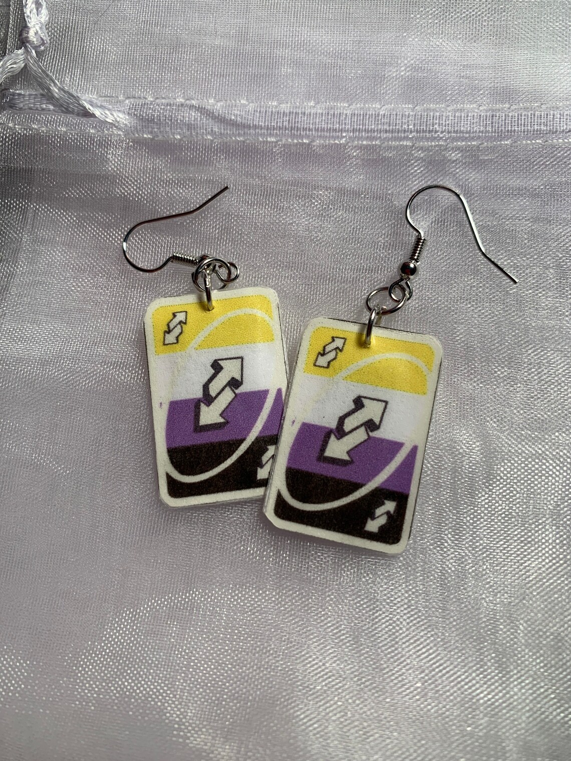 Uno Reverse Card Non-binary Earrings - Etsy