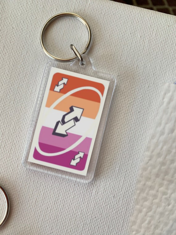 Lesbian Uno Reverse Card Keychain - Etsy India