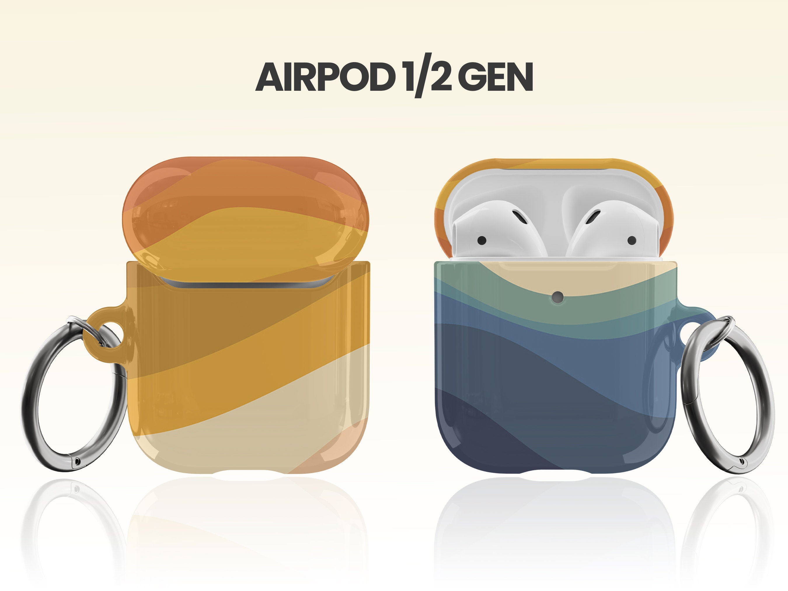 Retro Abstract Vintage Airpods Case Hippie 70s Y2K Waves Custom Cover ...