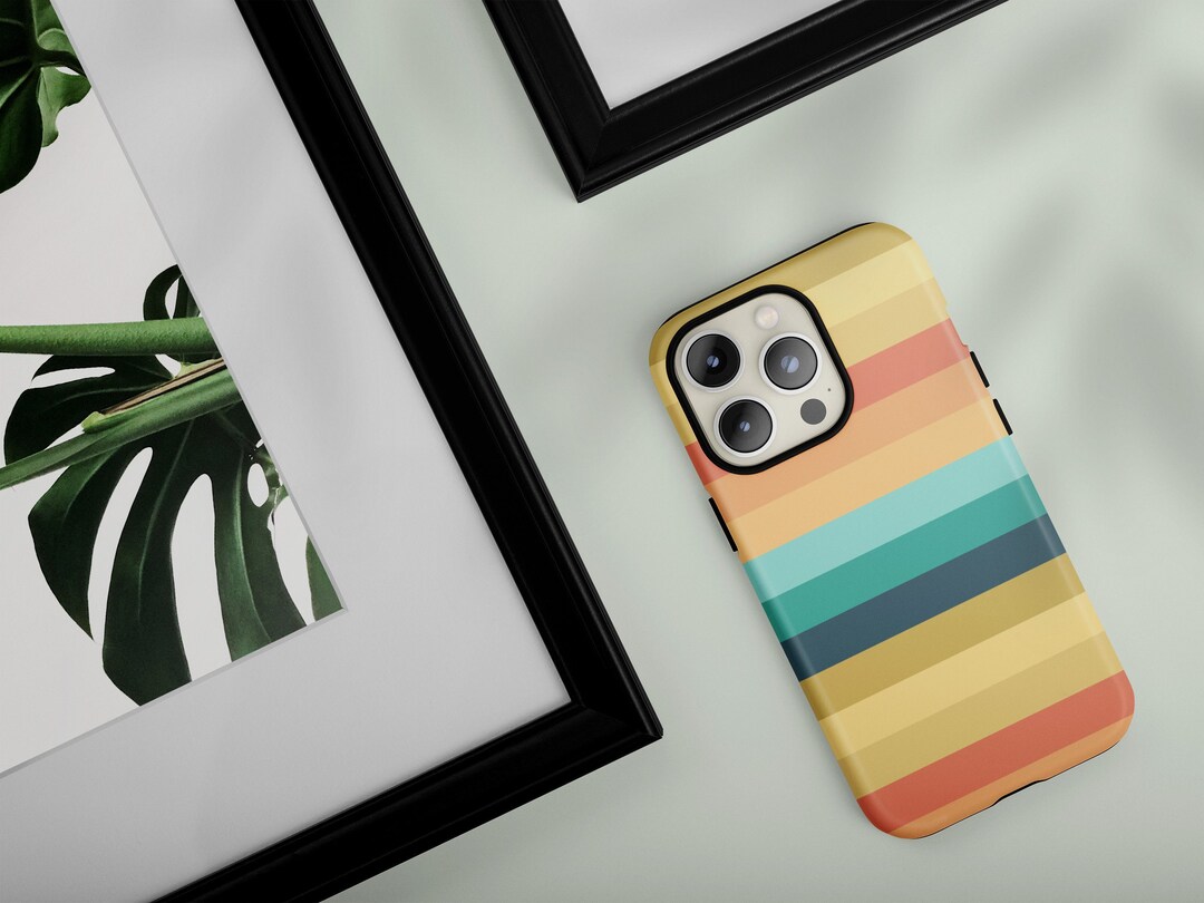 Retro Stripes Phone Case Aesthetic Vintage Tough Case Fit for iPhone 16 ...