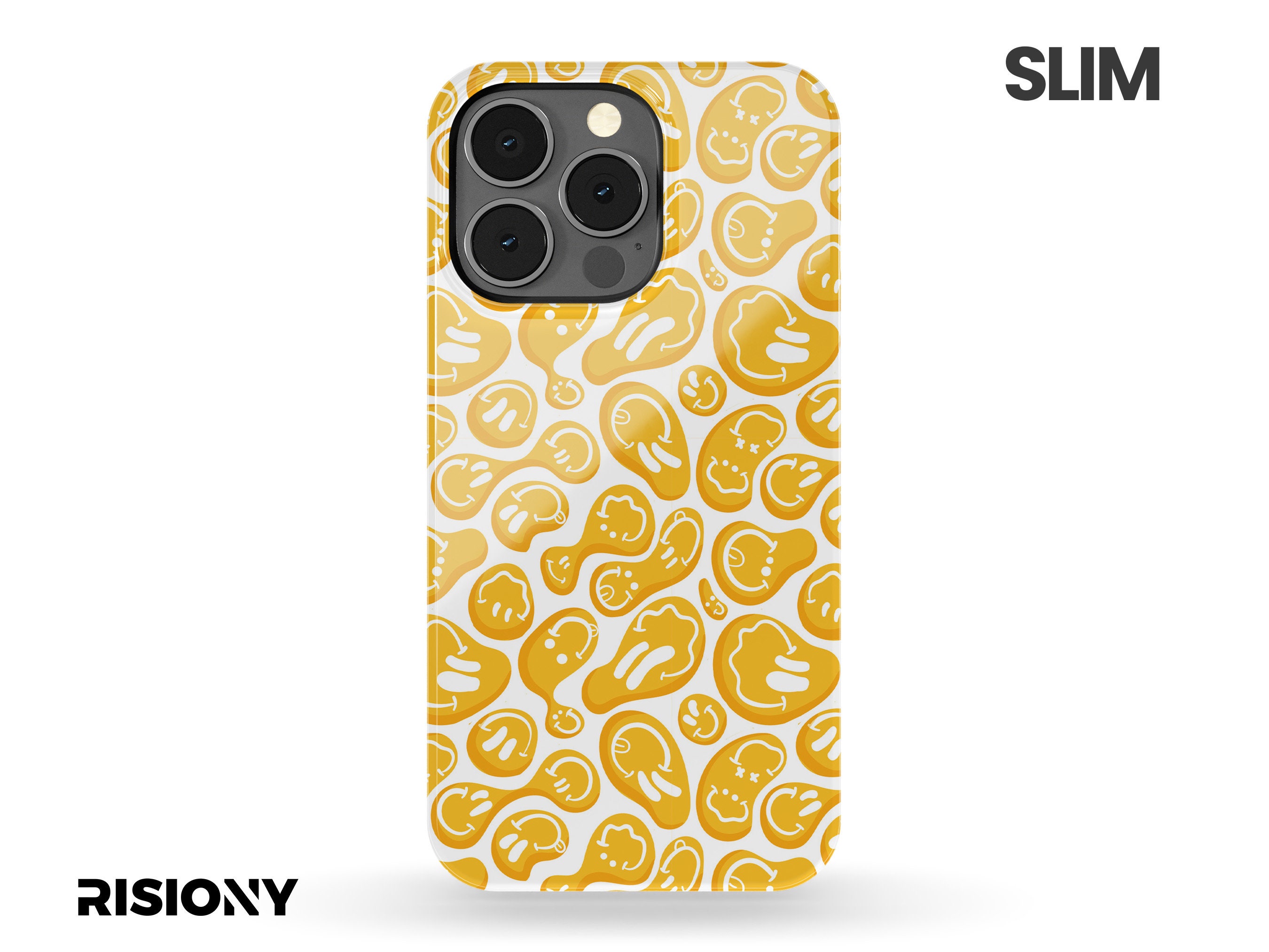 Trippy Smileys Faces Phone Case Cute Yellow Cover for iPhone - Etsy