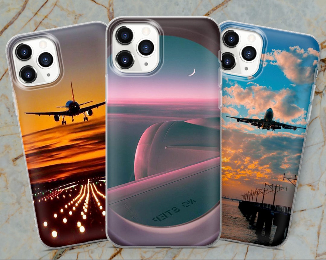 Airplane Sunset Phone Case Aesthetic Art Cover for iPhone 14 Pro 13 Pro ...