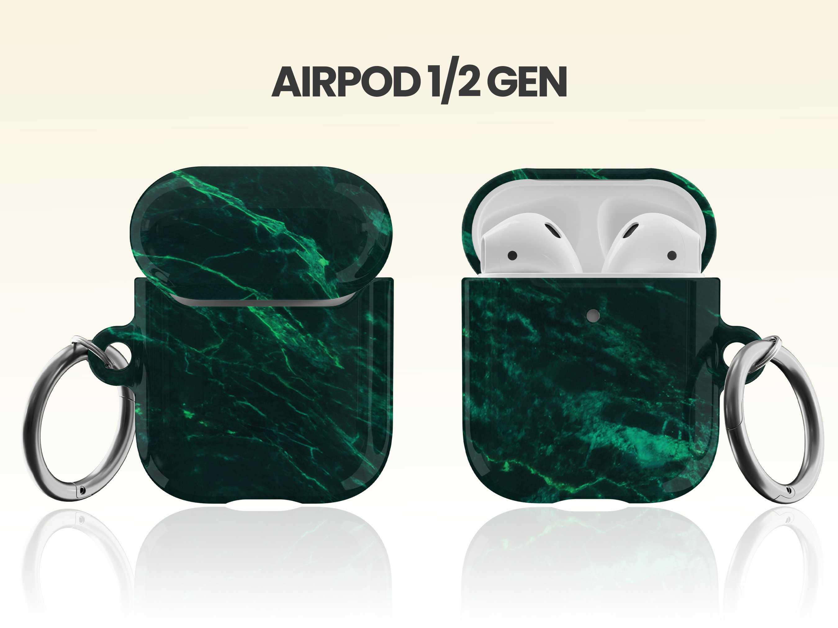 Emerald Green Airpods Case Trendy Marbel Stone Custom Cover Fits for ...