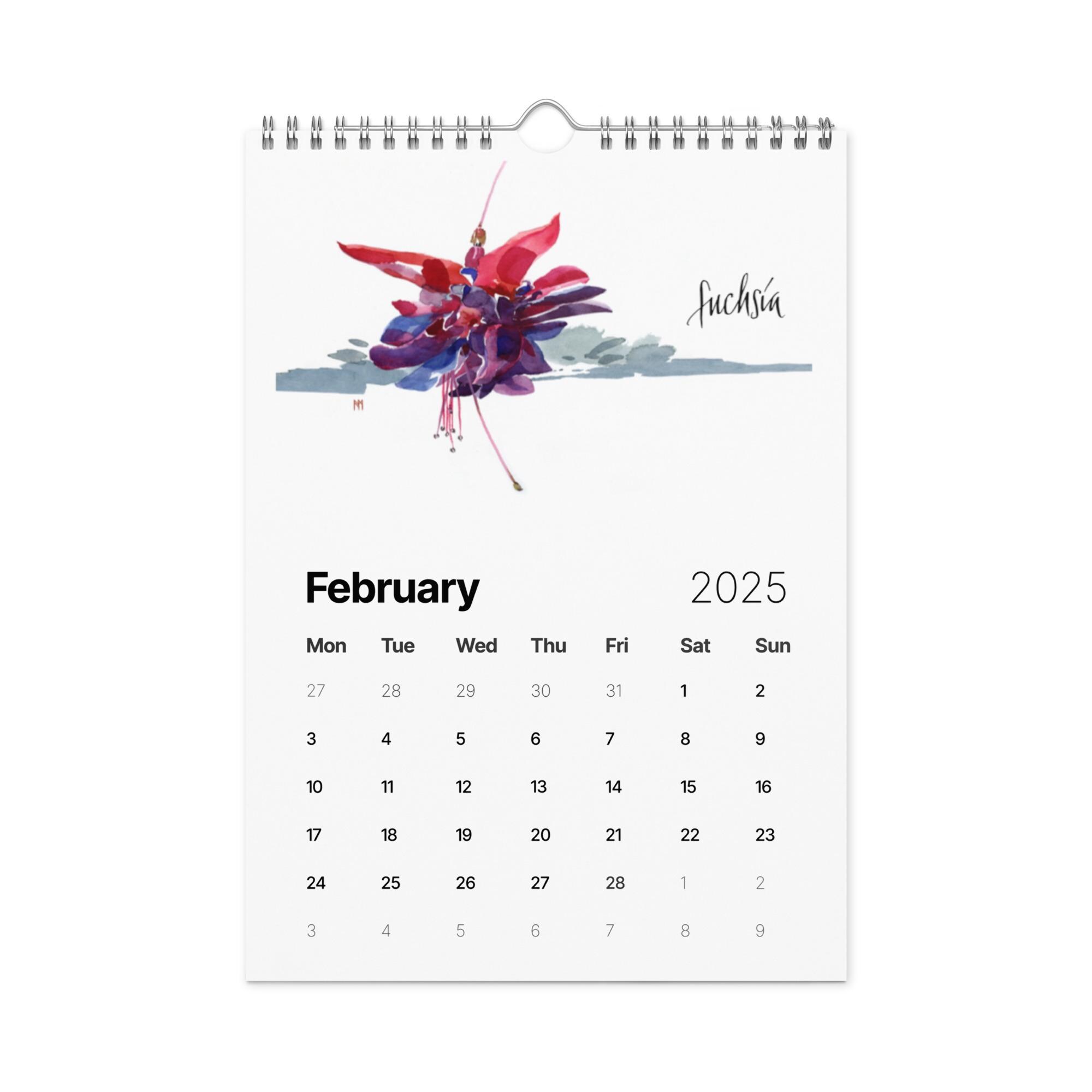 Floral Wall Calendar - Watercolors by Ann Miller (2025) - Etsy