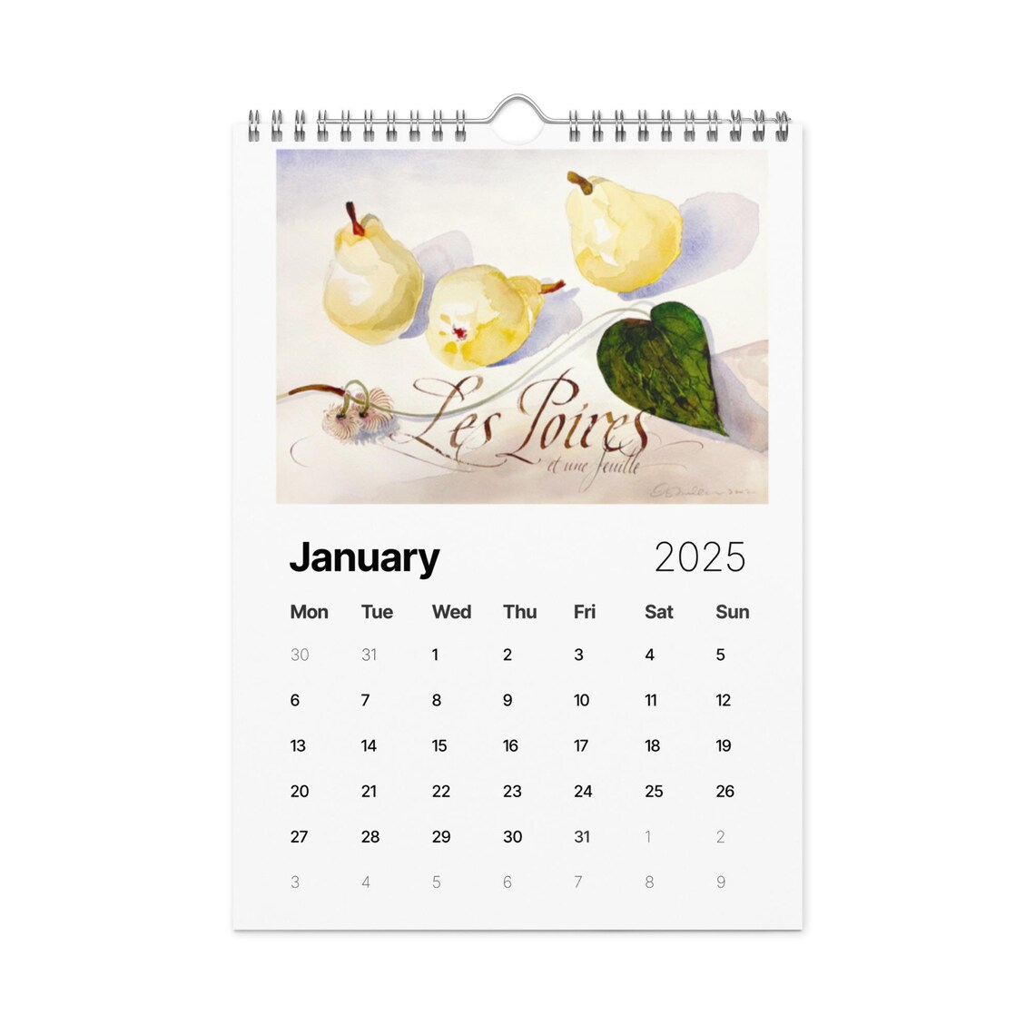 Floral Wall Calendar - Watercolors by Ann Miller (2025) - Etsy