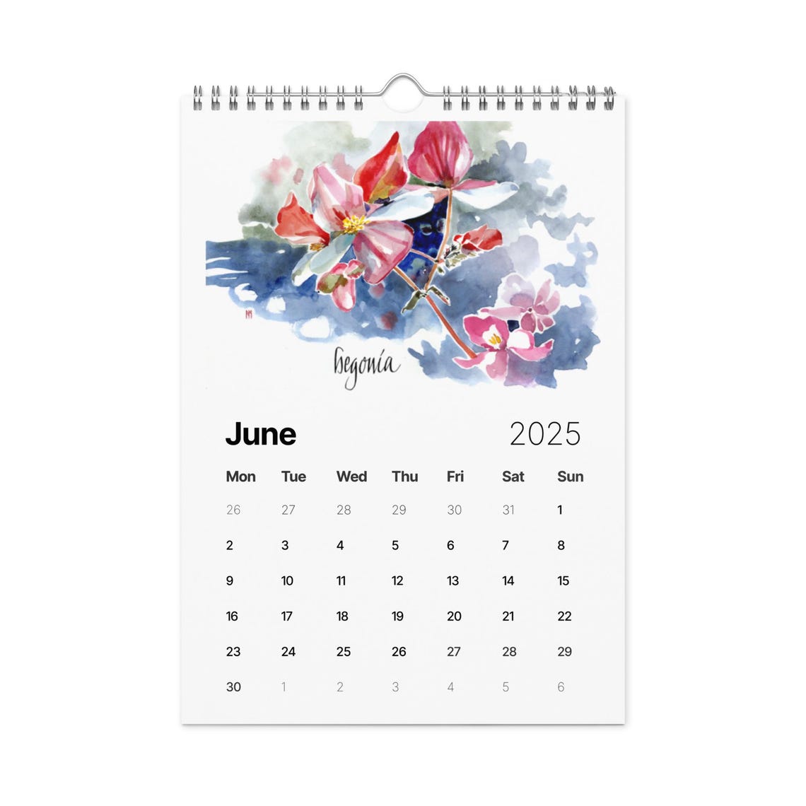 Floral Wall Calendar - Watercolors by Ann Miller (2025) - Etsy