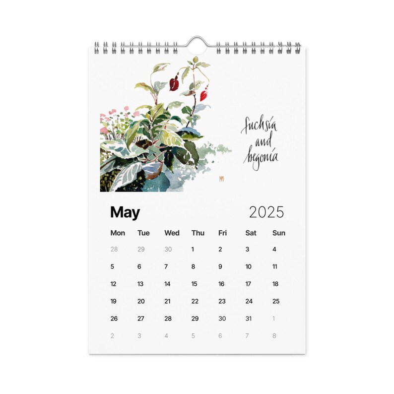 Floral Wall Calendar - Watercolors by Ann Miller (2025) - Etsy