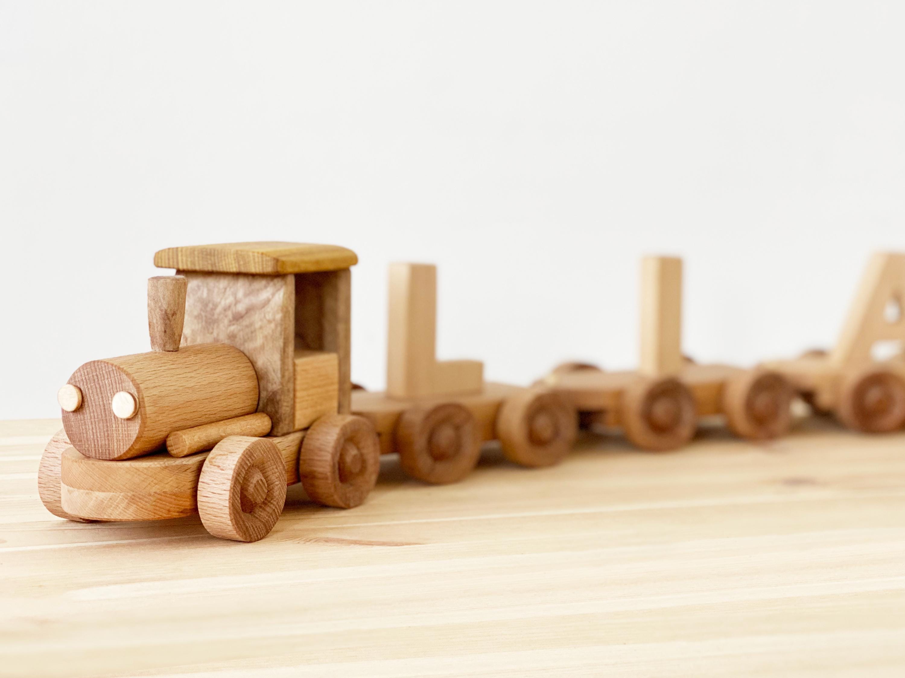 Handcrafted Wooden Alphabet Train Set Safe & Fun Toy for Toddlers ...