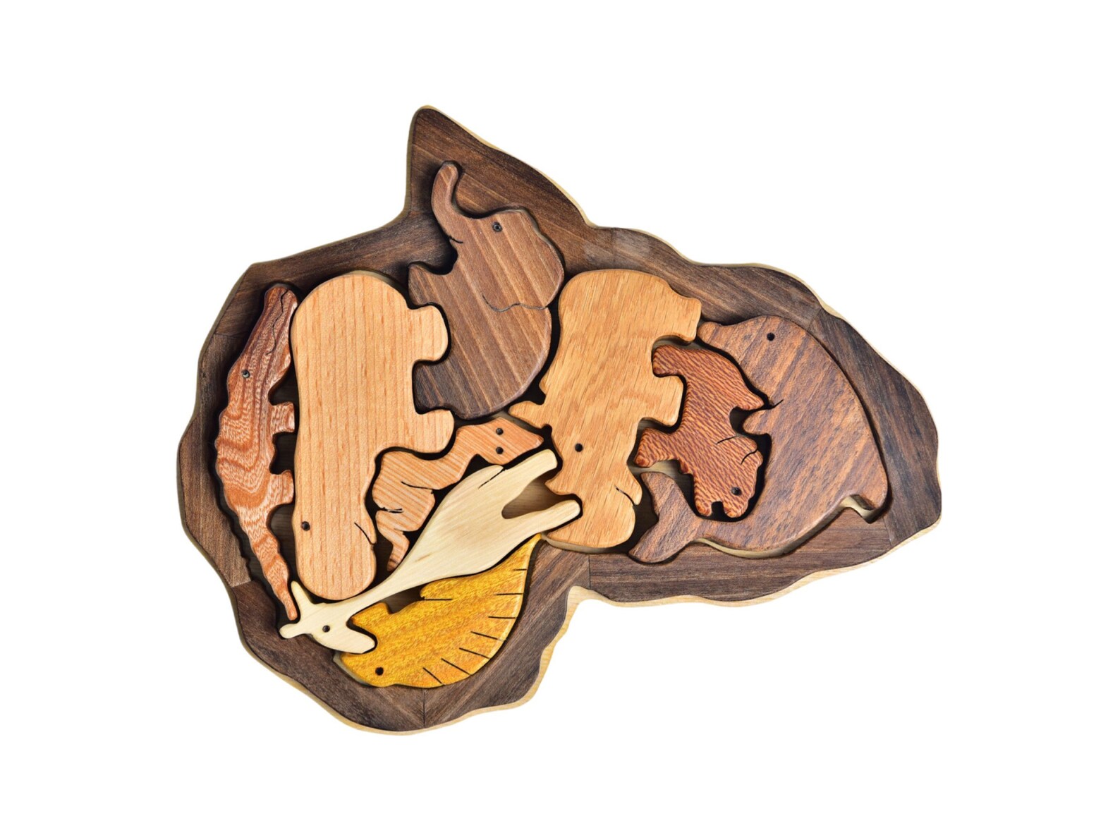 Animal Puzzle, Africa Map Puzzle, Wooden Puzzle, Montessori Toys ...