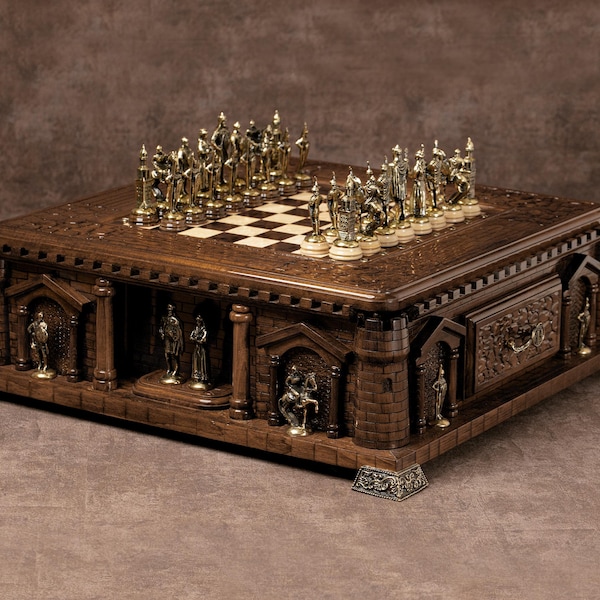 Handcrafted Chess With Kingdom Design Unique Chess Set and Board - Etsy