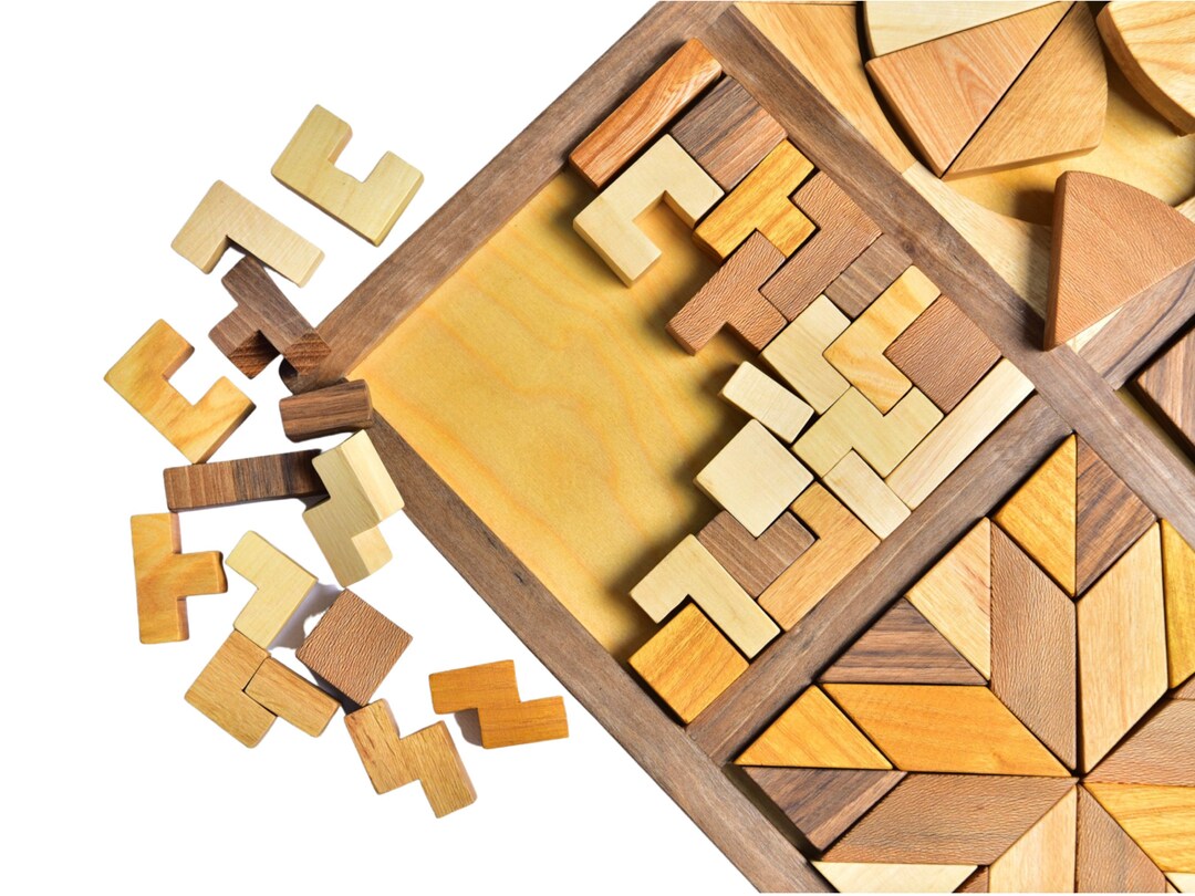 Wood Blocks - Montessori Toys - Puzzle Toys and Wood Brain Tease - Kids ...