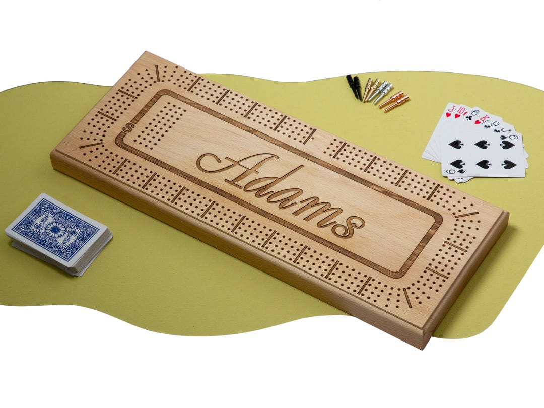 Cribbage Board - Custom Inlay Design, Unique Wooden Board Game, Perfect ...