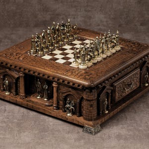 Handcrafted Chess With Kingdom Design Unique Chess Set and Board - Etsy