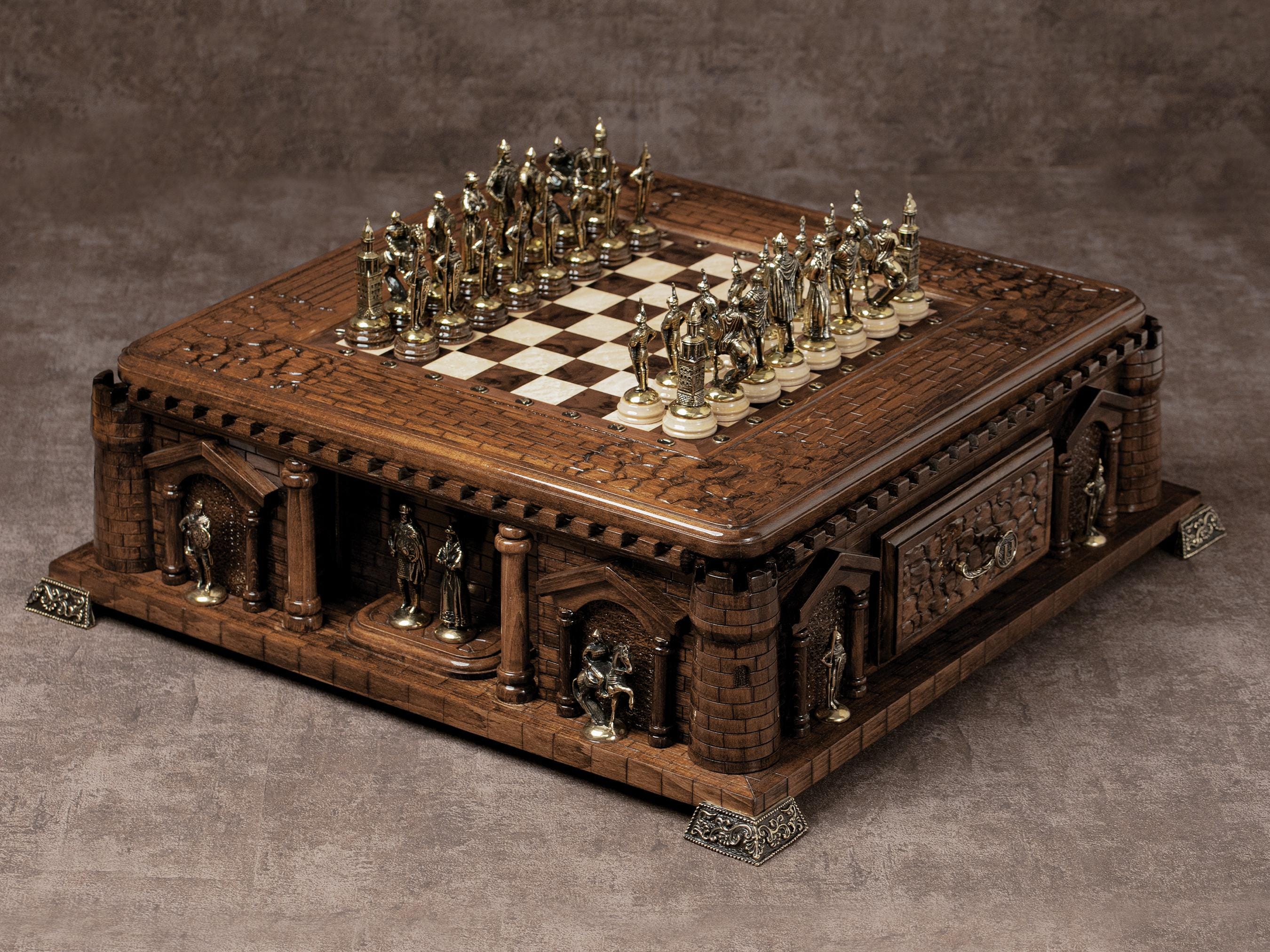 Castle Chess Set, Handmade Chess Board Luxury - Etsy