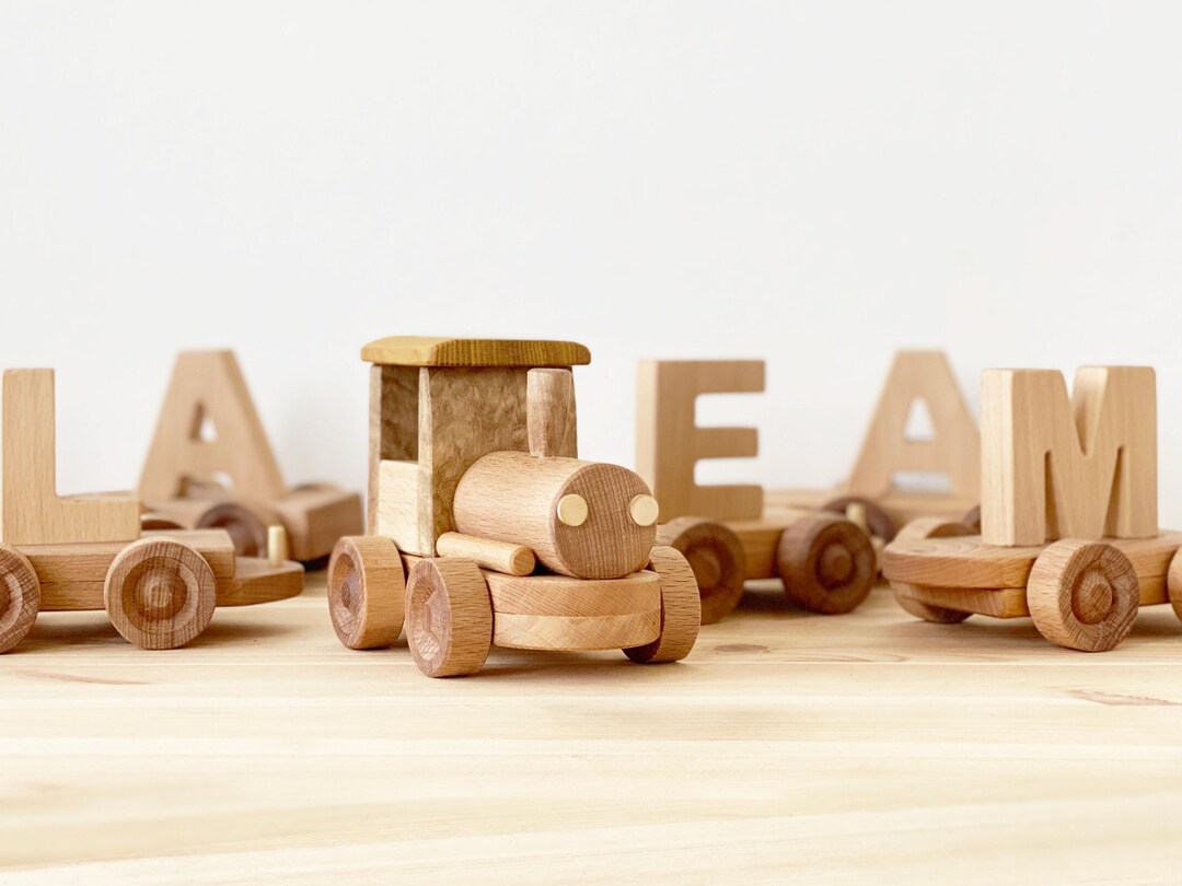 Handcrafted Wooden Alphabet Train Set Safe & Fun Toy for Toddlers ...