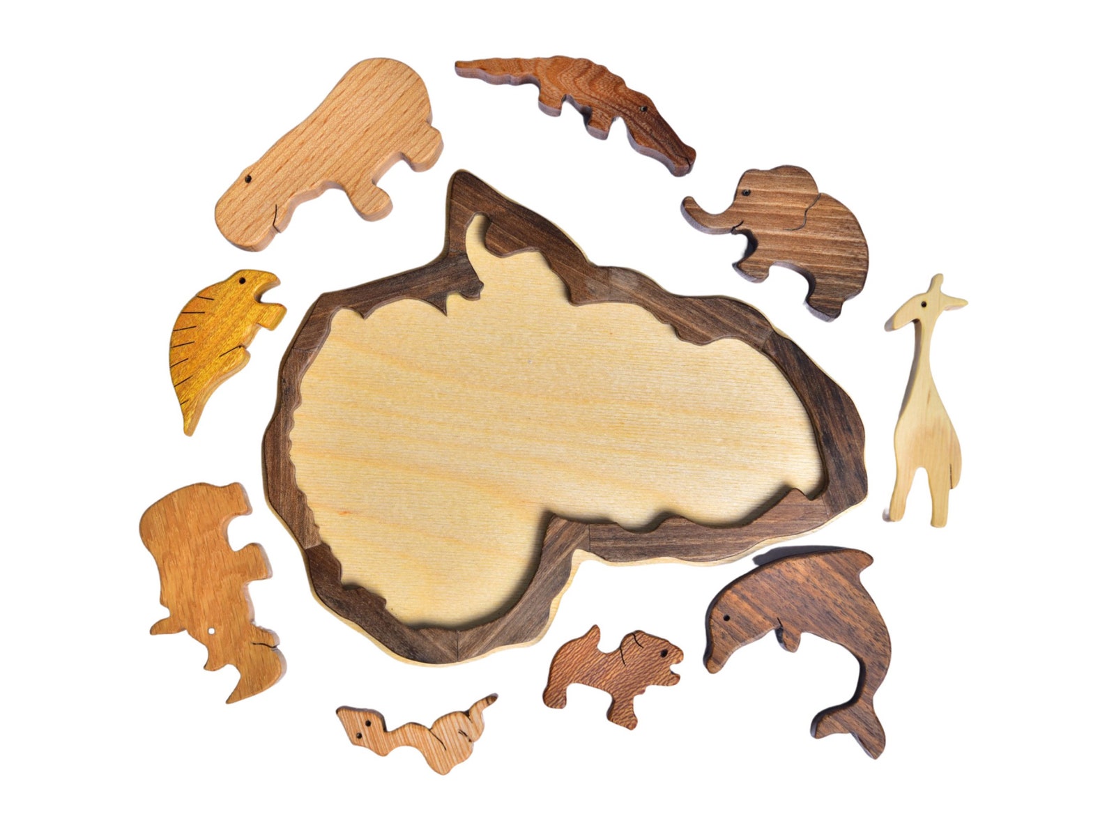 Animal Puzzle, Africa Map Puzzle, Wooden Puzzle, Montessori Toys ...