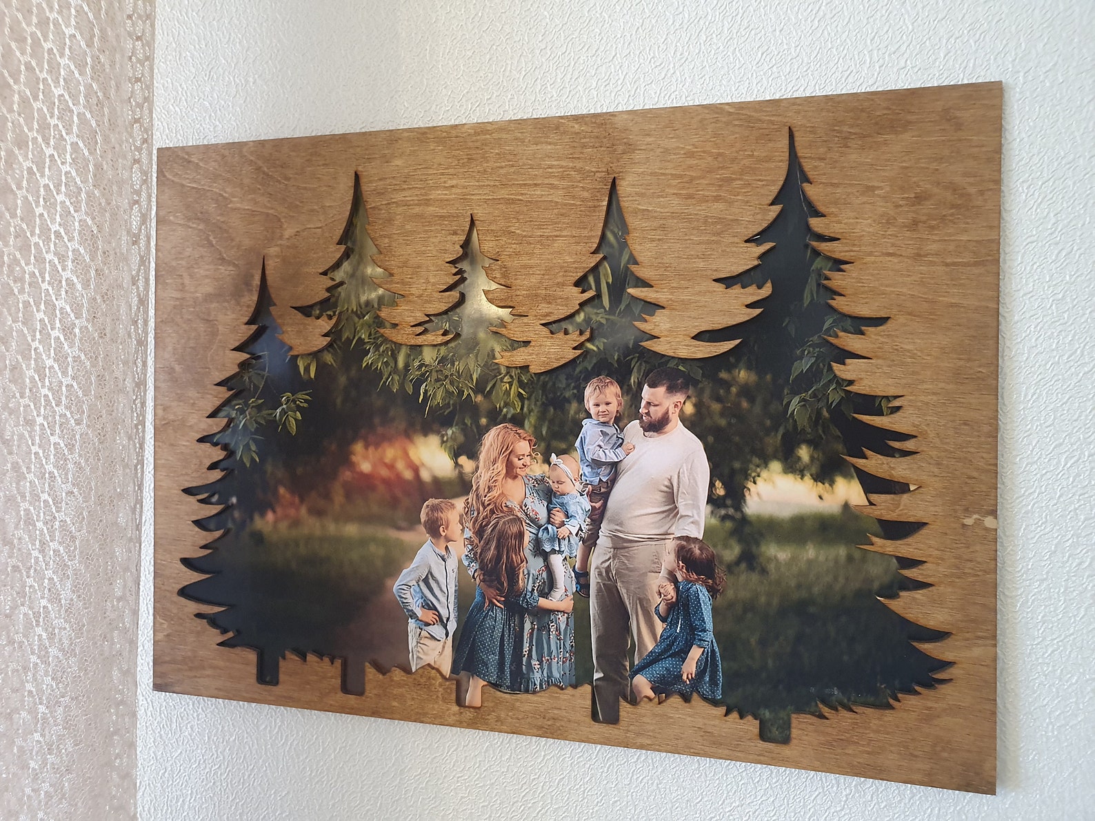 Wooden Picture Frame Family Picture Frame Engraved Photo | Etsy