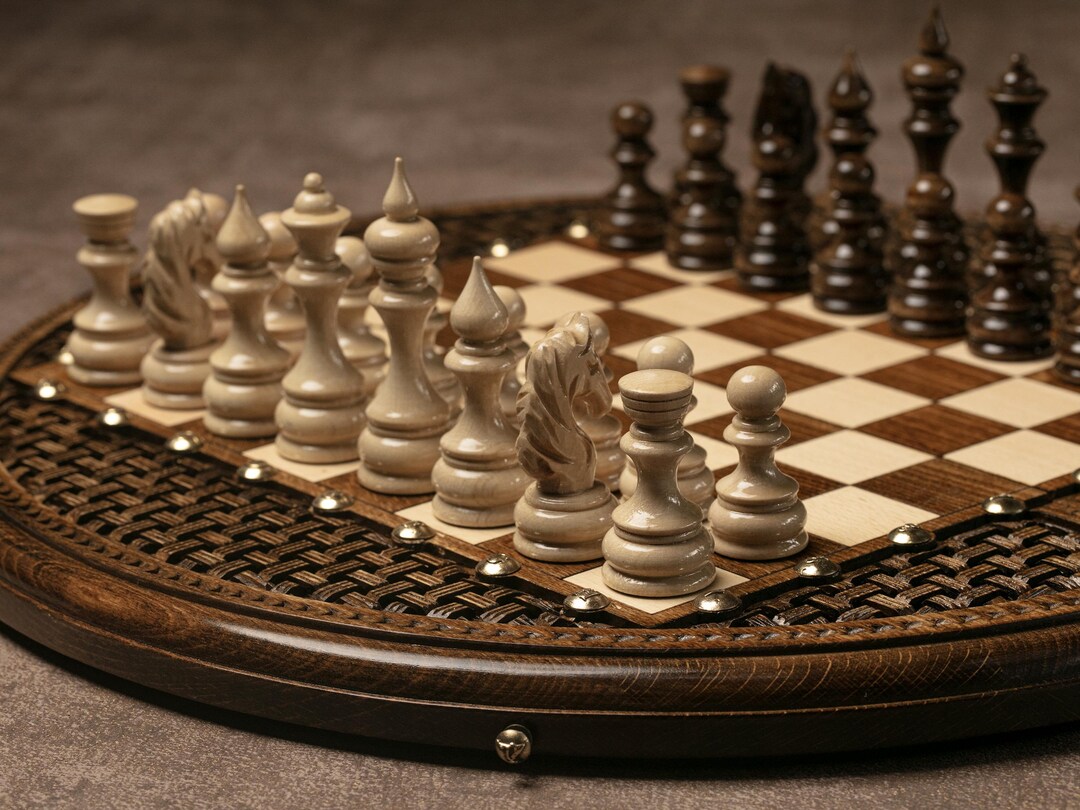 Handmade Chess Set / Unique Round Chess - Etsy