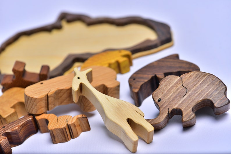 Animal Puzzle, Africa Map Puzzle, Wooden Puzzle, Montessori Toys ...