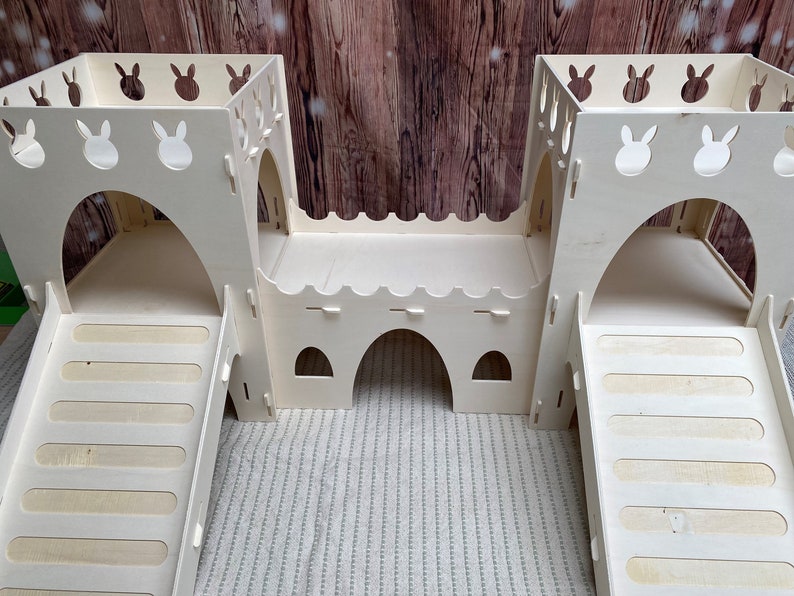 NEW DESIGN Rabbit Castle With Bunny Cutouts & Tunnel - Etsy