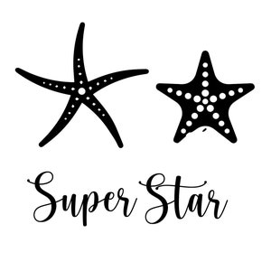 Seestern svg Spruch svg Super Star svg eps jpg png dxf - Etsy.de