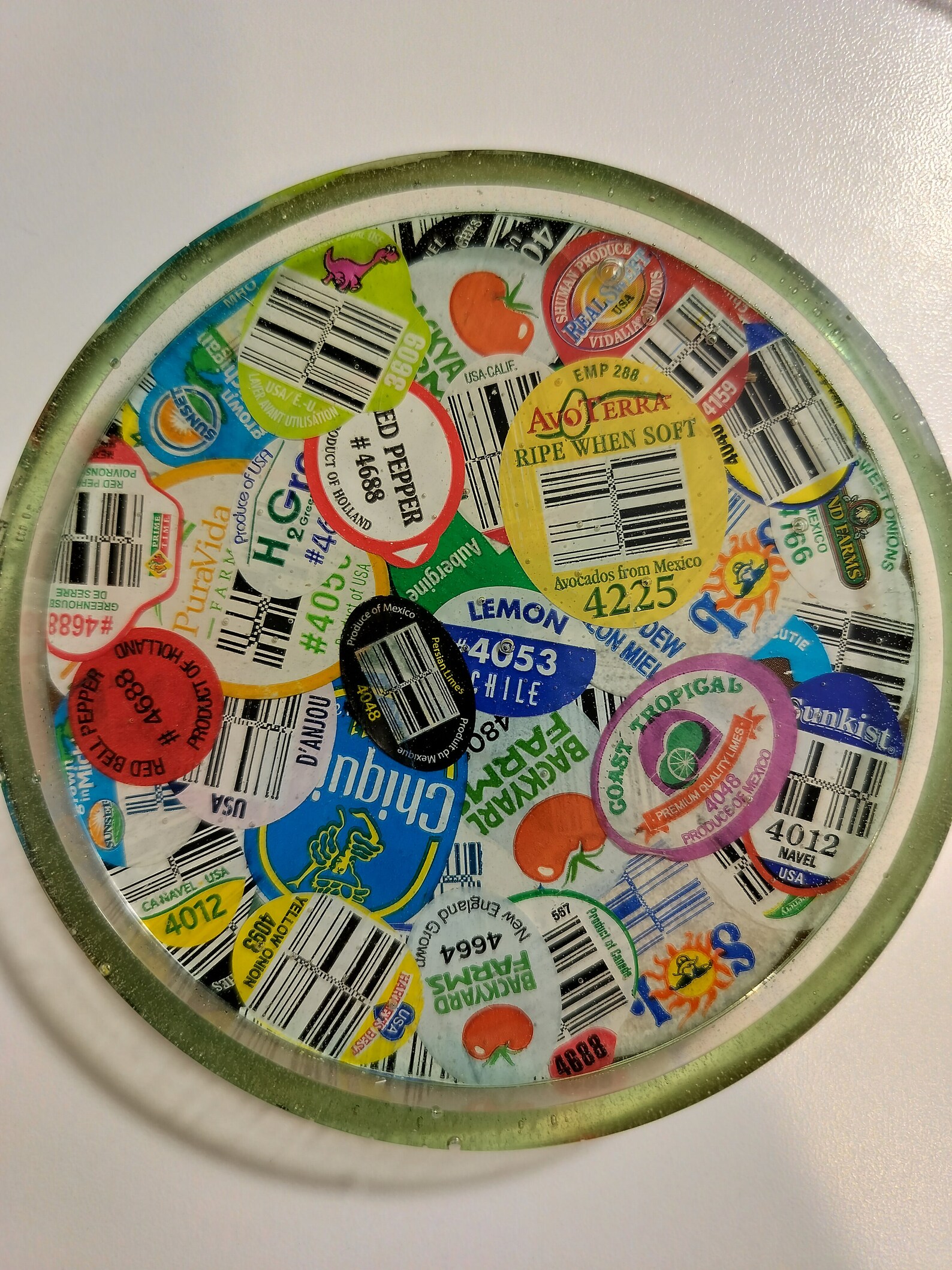 Farm Produce Sticker Tag 4 Piece Coaster Set - Etsy