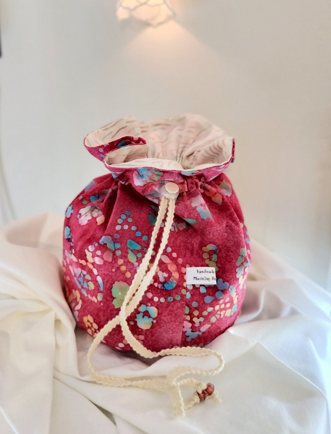 Handmade Round Bottom Drawstring Bag - Etsy