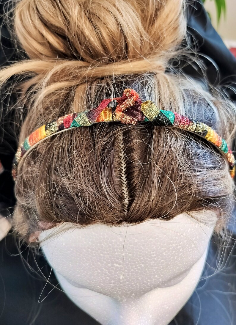 Messy Bun Design Headbands From Sparkly Italian Ribbon - Etsy