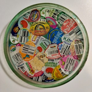 Farm Produce Sticker Tag 4 Piece Coaster Set - Etsy