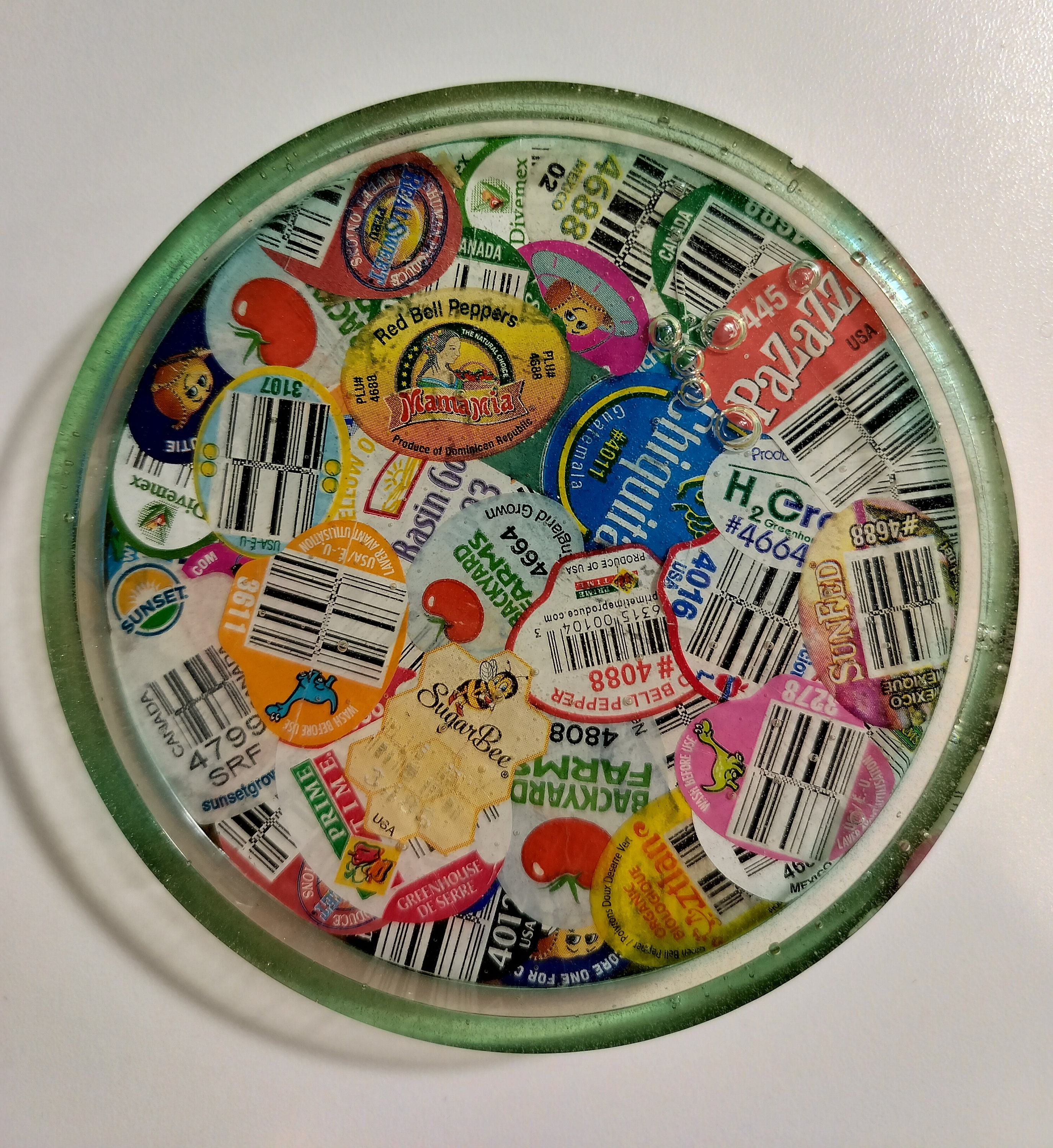 Farm Produce Sticker Tag 4 Piece Coaster Set - Etsy