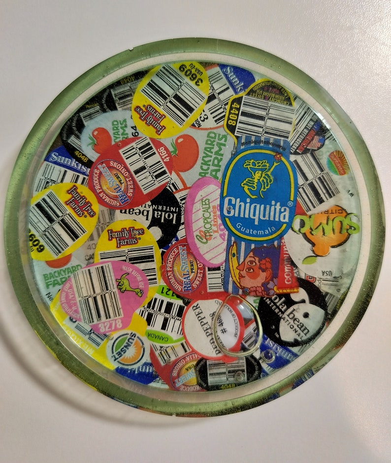 Farm Produce Sticker Tag 4 Piece Coaster Set - Etsy