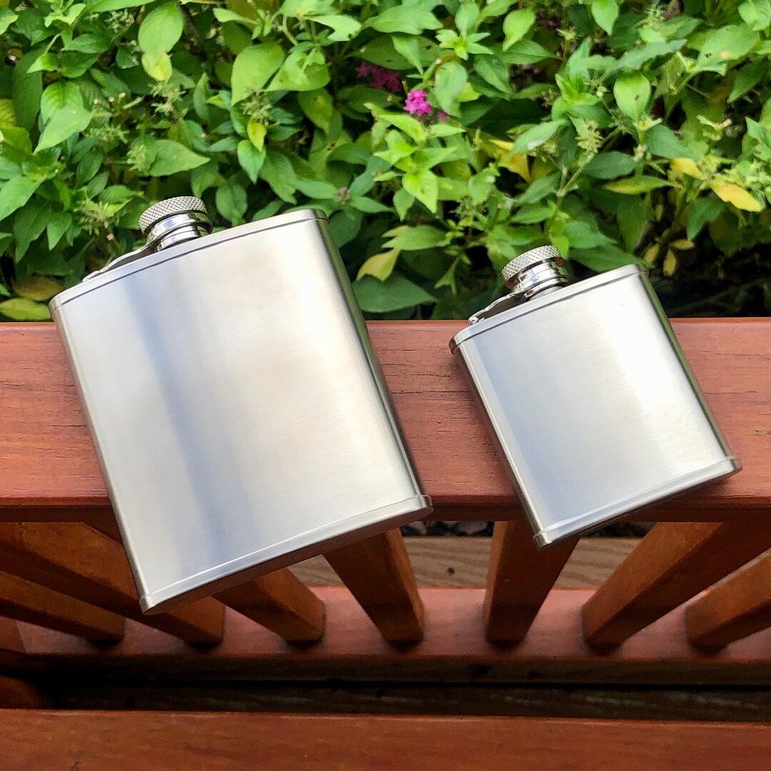 Matte Silver Liquor Flask, Pocket Flask, Groomsmen Gift - Etsy