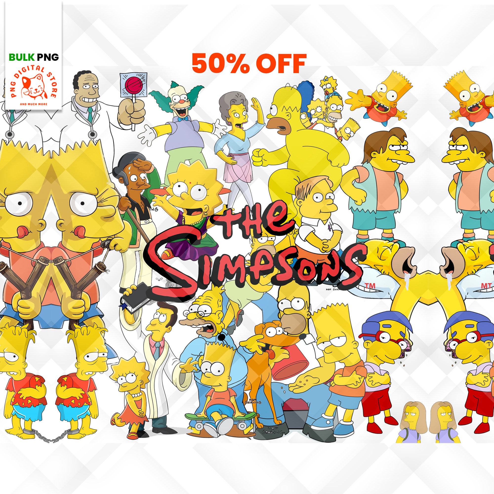 The Simpsons PNG Clipart - Etsy UK