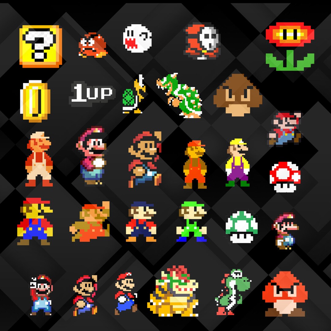Super Mario Classic HD PNG Clipart - Etsy