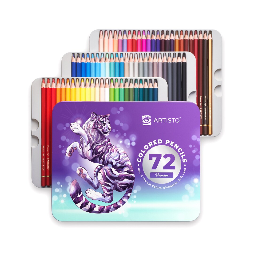 Premium Colored Pencils | Set of 72, Quality 3.8mm Soft Core Leads ...