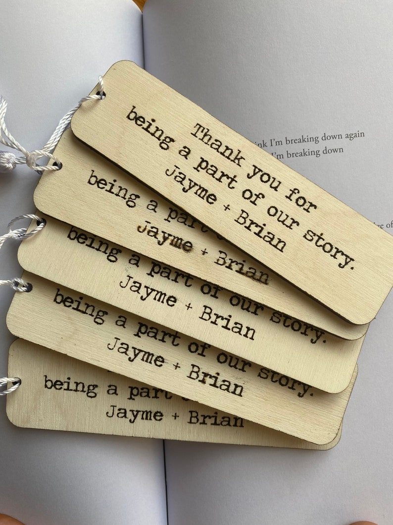 Engraved Wooden Wedding Favor Bookmark Party Favor Custom - Etsy