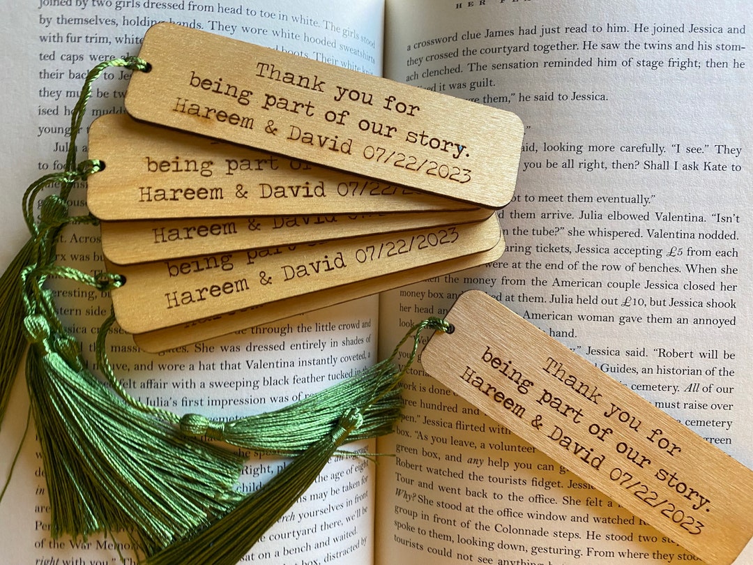 Engraved Wooden Wedding Favor Bookmark Party Favor Custom - Etsy